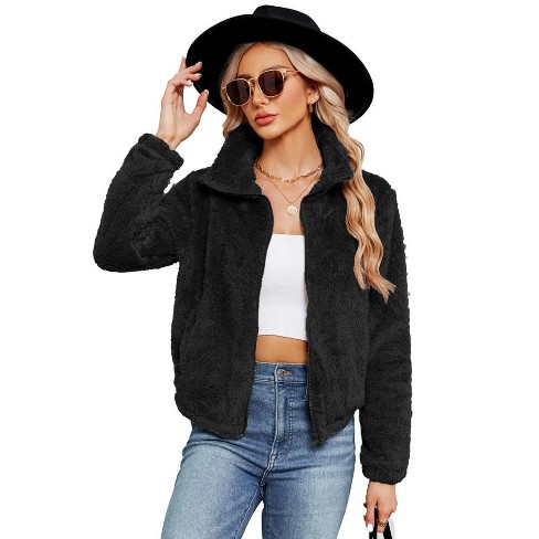 Women's Fleece Jackets Zip-up Jackets Coat Long Sleeve Jacket With ...
