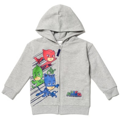 Pj Masks Catboy Owlette Gekko Toddler Boys Fleece Zip Up Hoodie Gray 4t ...