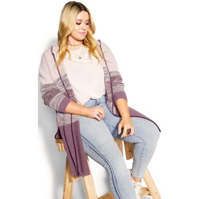 Aveology | Women's Plus Size Camryn Cardigan - Plum - 18w : Target