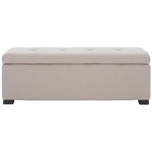 Maiden Tufted Storage Bench Large - Taupe - Safavieh : Target
