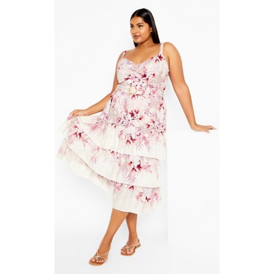 City Chic | Women's Plus Size Isabella Border Dress - Cream - 24w : Target