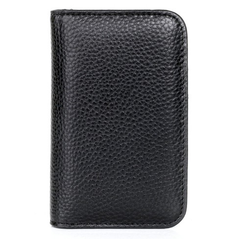 Julia Buxton Hudson Leather Pik-me-up Snap Card Case - Black : Target