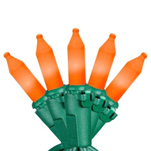 Novelty Lights RetroGlo® Orange Ceramic Mini Lights 50 Light on Green ...
