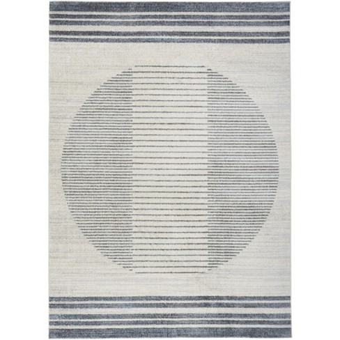 Nourison Astra Machine Washable Stripe Circle Mid-century Modern Indoor ...