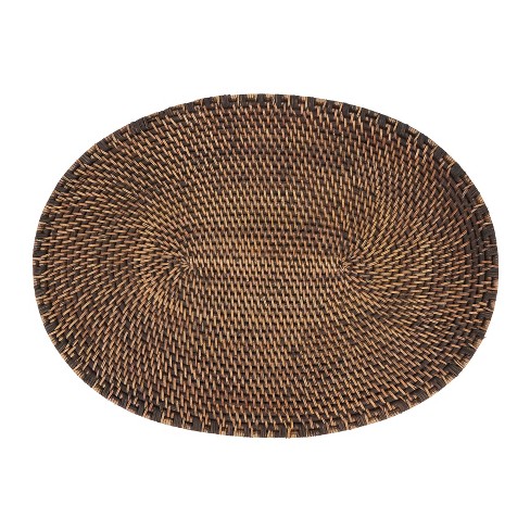 Saro Lifestyle Woven Rattan Table Mats (set Of 4), Brown, 14"x19 ...