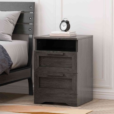 Xiyuyeu 15.8 Inch Nightstand With 2 Drawer,modern Side Table With ...