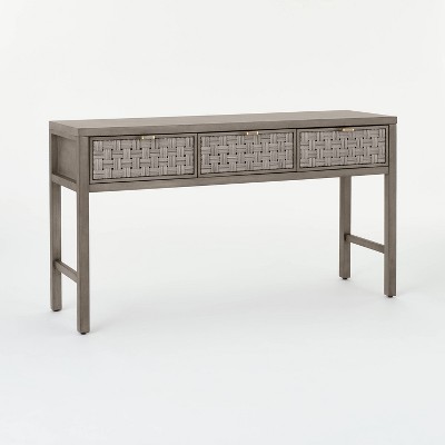 East Bluff Woven Drawer Console Table Black - Threshold™ Designed With ...