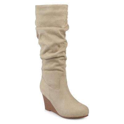 Journee Collection Womens Haze Wedge Knee High Boots, Brown 8 : Target
