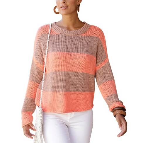 Lascana Women's Round Neckline Sweater Stripe : Target