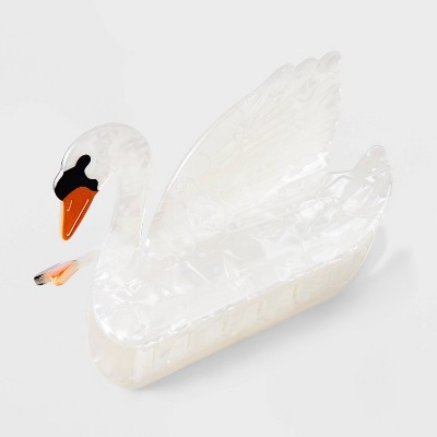 Acrylic Swan Hair Claw Clip - Wild Fable™ White : Target