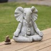 Luxenhome 16.93" Luxenhome Gray Mgo Meditating Elephant Statue : Target