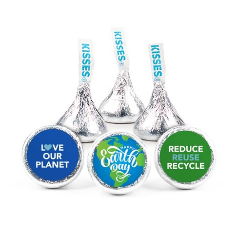 100 Pcs Earth Day Candy Hershey's Kisses Milk Chocolate Party Favors ...