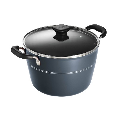 8qt Nonstick Ceramic Coated Aluminum Wide Stock Pot Blue - Figmint ...