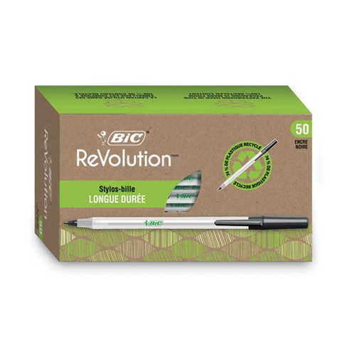 Bic Ecolutions Round Stic Ballpoint Pen Value Pack, Stick, Medium 1 Mm ...