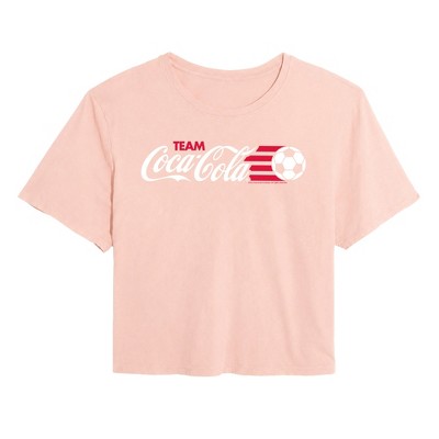 Women's - Coca-Cola - Soccer Cropped Graphic T-Shirt : Target