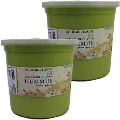 Whoomus All Natural Gourmet Hummus For Garlic Lovers - Party Size, 64oz ...