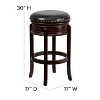 Flash Furniture 29'' High Backless Cappuccino Wood Barstool With Carved ...