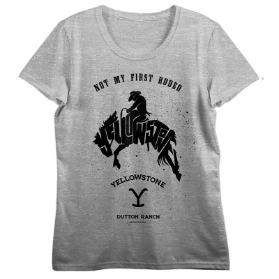 Yellowstone Not My First Rodeo Crew Neck Short Sleeve Gray Heather ...