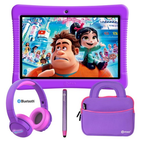 Contixo Kids Tablet K102 Bundle Value Pack, 10-inch Hd, Ages 3-7 ...