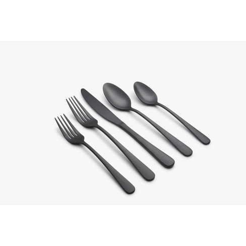 20pc Keene Hammered Black Satin Flatware Set - Cambridge Silversmiths ...