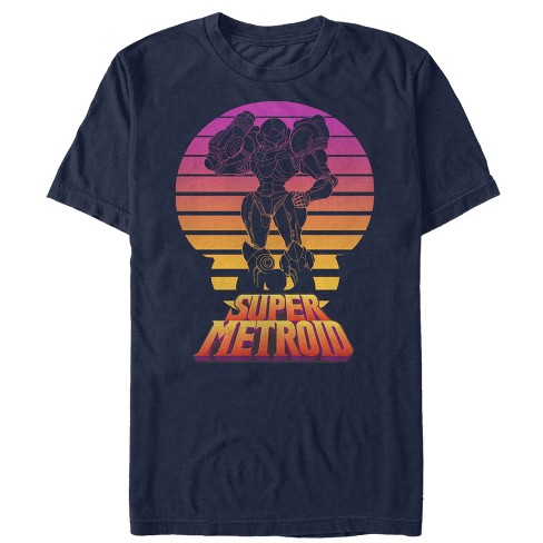Men's Nintendo Super Metroid Retro Fade T-shirt - Navy Blue - Large ...