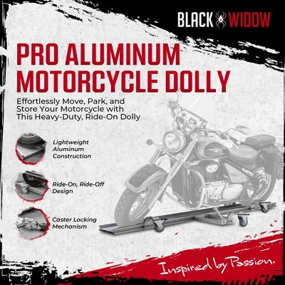 Black Widow Motorcycle Dolly with Fully Adjustable Kickstand Plate ...