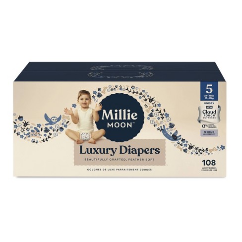 Millie Moon Lux Disposable Diapers - Size 5 - 108ct : Target