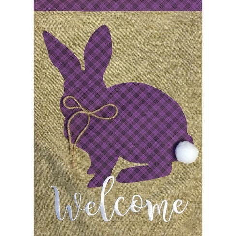 Cottontail Rabbit Spring Burlap House Flag Easter 28" X 40" Briarwood ...