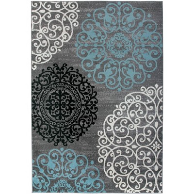 World Rug Gallery Floral Gray 5'3" X 7'3" Area Rug : Target