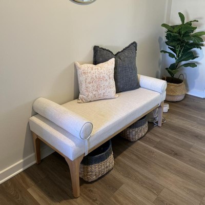 Randolph Bench With Bolster Pillows Linen - Threshold™ Designed With ...