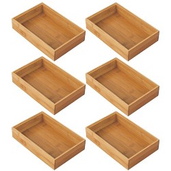 Mdesign Bamboo Stackable Kitchen Drawer Organizer Tray : Target