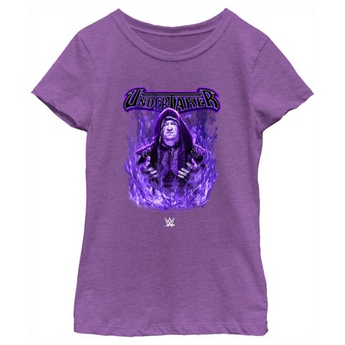 Girl's Wwe Undertaker Purple Flames T-shirt : Target