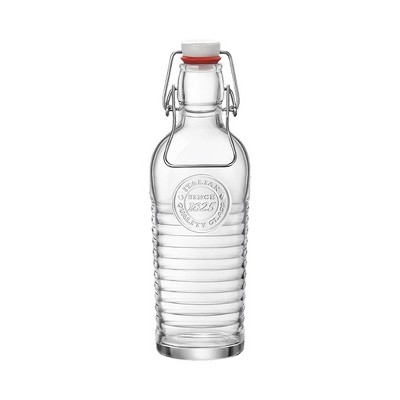 Bormioli Rocco Officina 37.25 Oz. Glass Water Bottle, Airtight Seal ...