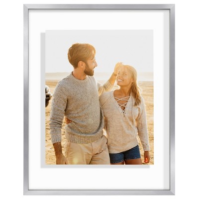 Americanflat 11x14 Picture Frame In Silver - Displays 5x7 With Mat And ...