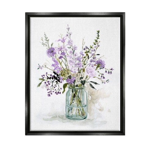 Stupell Purple Botanicals Flower Arrangement Framed Canvas : Target
