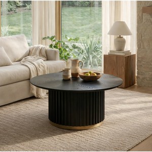 Christopher Knight Home Mustafa Modern Wood and Iron Round Coffee Table ...