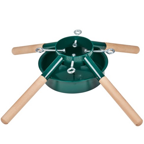 Northlight Green Metal And Wood Live Christmas Tree Stand - For Trees ...