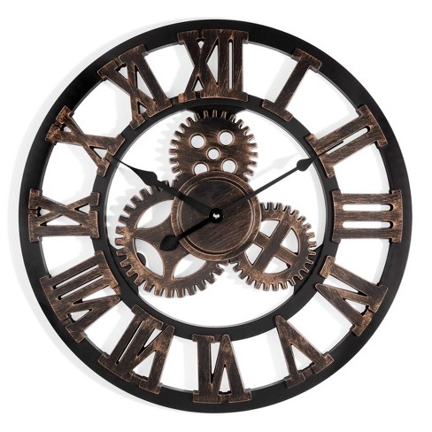 Westclox 20" Wall Clock With Raised Gears/numbers: Modern Analog Indoor ...