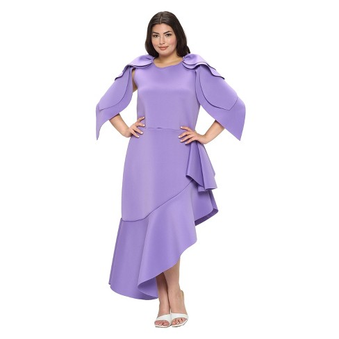 L I V D Women's Kaskade Ruffled Neoprene Dress, Lavender, 1x : Target