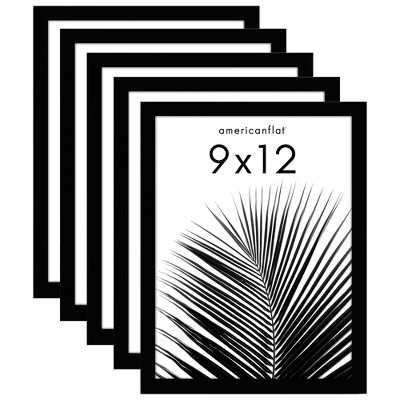 Americanflat 5 Pack Of 9x12 Frames - Plexiglass Cover - Black : Target