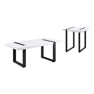 2pc Lindria Glass Top Coffee Table Set Chrome - Mibasics : Target