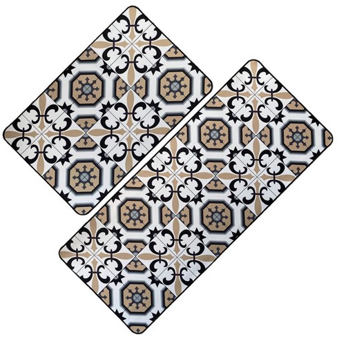 Evideco French Home Goods Set Of 2 Carmen Printed Kitchen Floor Mats ...