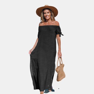 Women's Breezy Off-shoulder Beach Maxi Cover-up Dress - Cupshe : Target