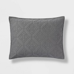 Euro Channel Stitch Velvet Quilt Sham Soft Blush - Threshold™ : Target