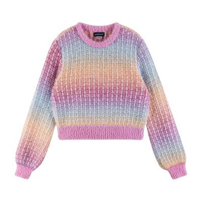 Andy & Evan Kids Girls Cropped Crewneck Sweater In Purple, Size 12-14 ...