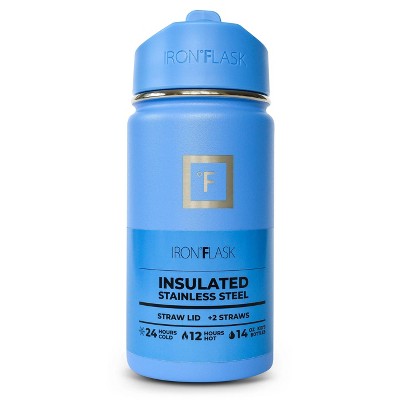 Iron Flask 14oz Stainless Steel Water Bottle With Plastic Lid Tranquil ...