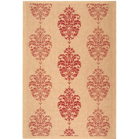 Courtyard Cy2720 Power Loomed Indoor And Outdoor Area Rug - Natural/red ...