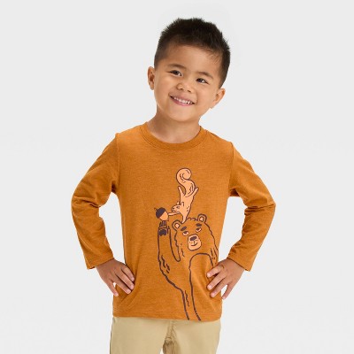Toddler Boys' Bear And Squirrel Long Sleeve Graphic T-shirt - Cat ...
