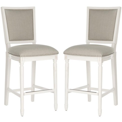 Buchanan Rectangle Bar Stool (set Of 2) - Light Grey/cream - Safavieh ...