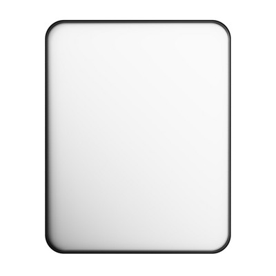 Serio 24" X 32" Gold Metal Framed Rounded Corner Rectangular Vanity ...